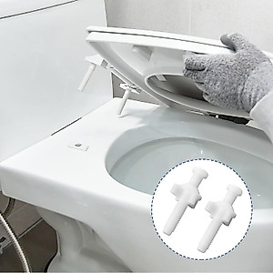BUWUSMU Replacement Toilet Seat Screws, Kit with Plastic Hinge Bolt Screws, Nuts, and Washers for Top Toilet Seat Repair (White, 4 Pieces)