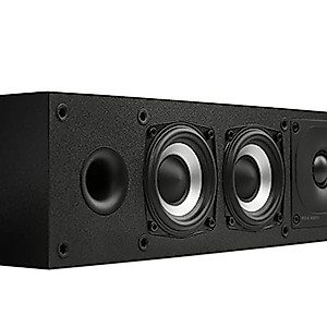 Polk Monitor XT35 Slim Center Channel Speaker - Hi-Res Audio Certified, Dolby Atmos & DTS:X Compatible, 1" Terylene Tweeter & Four 3" Dynamically Balanced Woofer, Wall-Mountable, Midnight Black