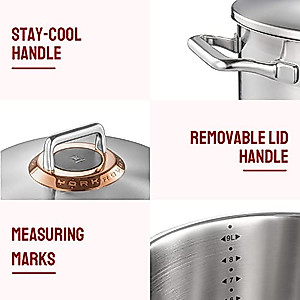 Stainless Steel Stock Pot - Stockpots Healthy Heavy Duty Induction Large with Lid 7.5 Quart for Soup, Sauce, Casserole, Stew Oven and Dishwasher Safe Soup Pot Commercial Grade Soup Pot Cooking Pot