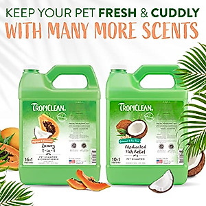 TropiClean 2-in-1 Papaya & Coconut Dog Shampoo and Conditioner | Natural Pet Shampoo Derived from Natural Ingredients | Cat Friendly | Made in the USA | 1 gallon