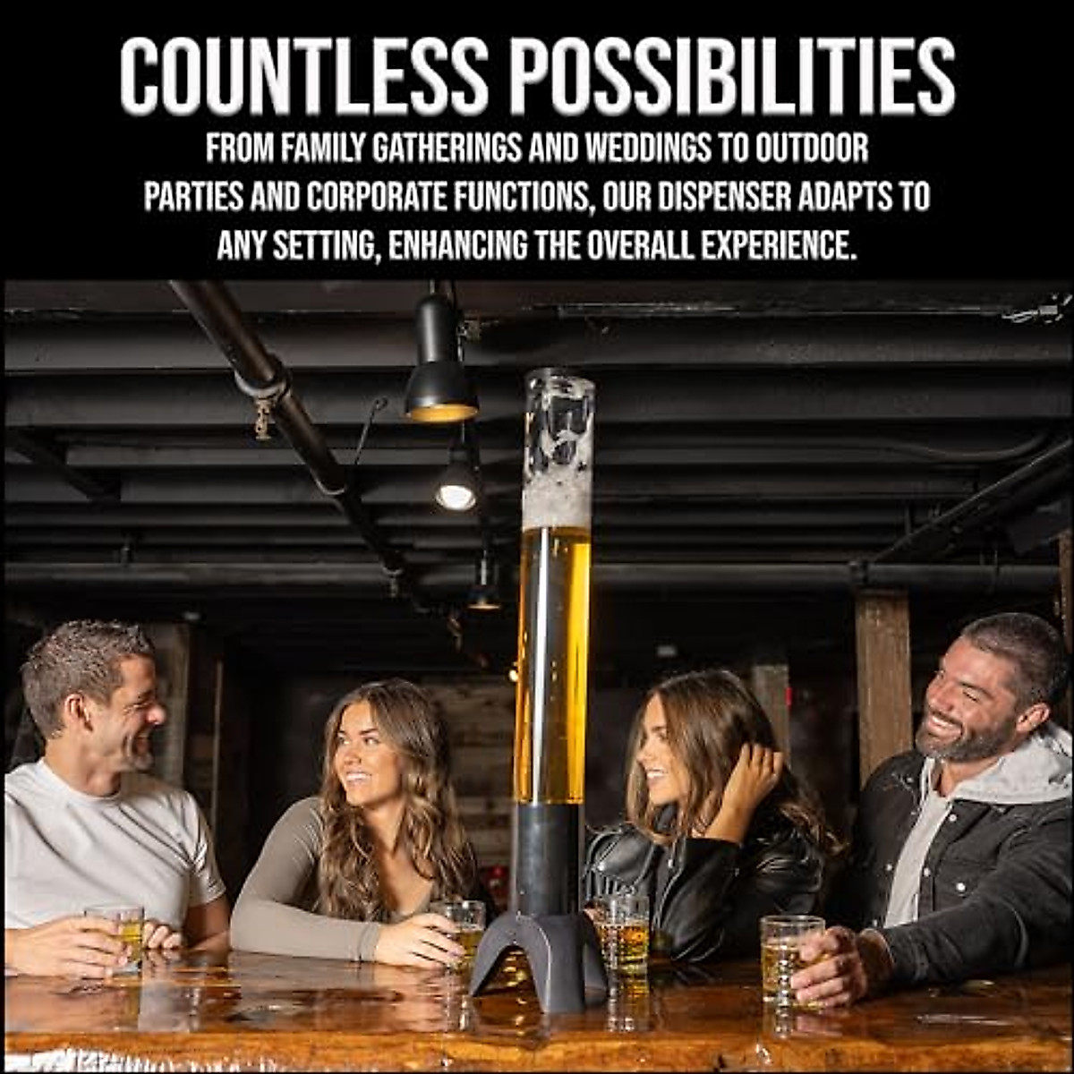 Celebratables Beer Tower 3L Beer Tower l Drinks Dispenser With Tap l Stackable Beer Tower l Space-Saving, and Customizable Beverage Dispenser l Ideal for parties, events, or gatherings