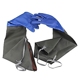 Eiito Drain cleaning gloves,Pond Gloves,Long Rubber gloves,Waterproof Gloves elbow length rubber gloves- 27 Inch Insulated Waterproof Gloves