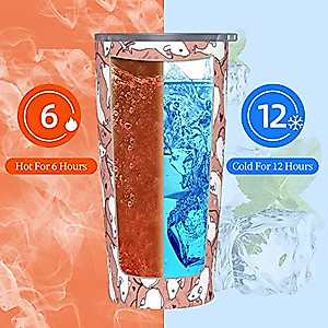 White Rats Stainless Steel Tumbler With Lid And Straw 20oz Insulated Coffee Mug & Tea Cup Travel Coffee Mug Car Thermos Cup