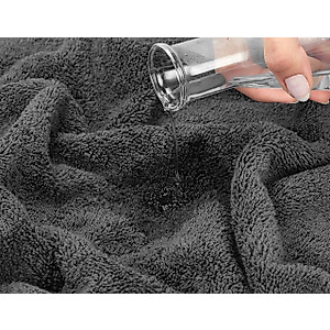 American Soft Linen Luxury 6 Piece Towel Set, 2 Bath Towels 2 Hand Towels 2 Washcloths, 100% Cotton Turkish Towels for Bathroom, Dark Gray Towel Sets