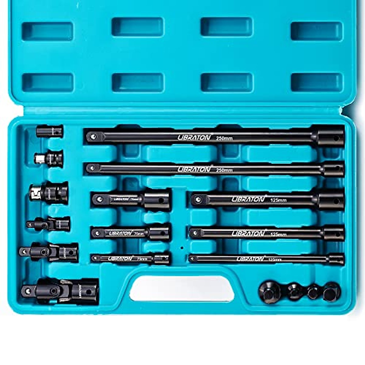 LIBRATON Socket Extension Set, Ratchet Extension Set, Extension Set 18PCs, Impact Extension Set, Socket Adapters, Swivel Sockets, Professional Drive Socket Accessories, 1/4 3/8 1/2