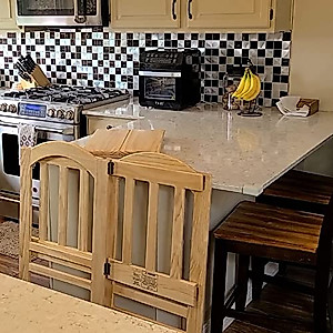 True Growth - True Tot Tower - Kids or Toddler Step Stool - Wood Construction – Varnished