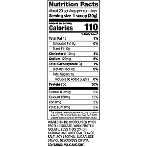 Dymatize ISO100 Hydrolyzed Protein Powder, 100% Whey Isolate , 25g of Protein, 5.5g BCAAs, Gluten Free, Fast Absorbing, Easy Digesting, Gourmet Vanilla, 20 Servings