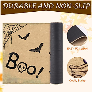 Louise Maelys Happy Halloween Door Mat, Front Door Mat Non Slip, Welcome Black Cat Yard Floor Doormat Kitchen Entry Outdoor Indoor Entrance 17 x 29 Inch