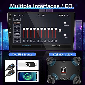 2G+32G Wireless Apple CarPlay Car Stereo, 9" Touch Screen Android 11 Double Din Car Radio, HD Backup Camera Bluetooth Audio GPS Navigation WiFi Subw Android Auto USB FM/RDS Radio External Mic