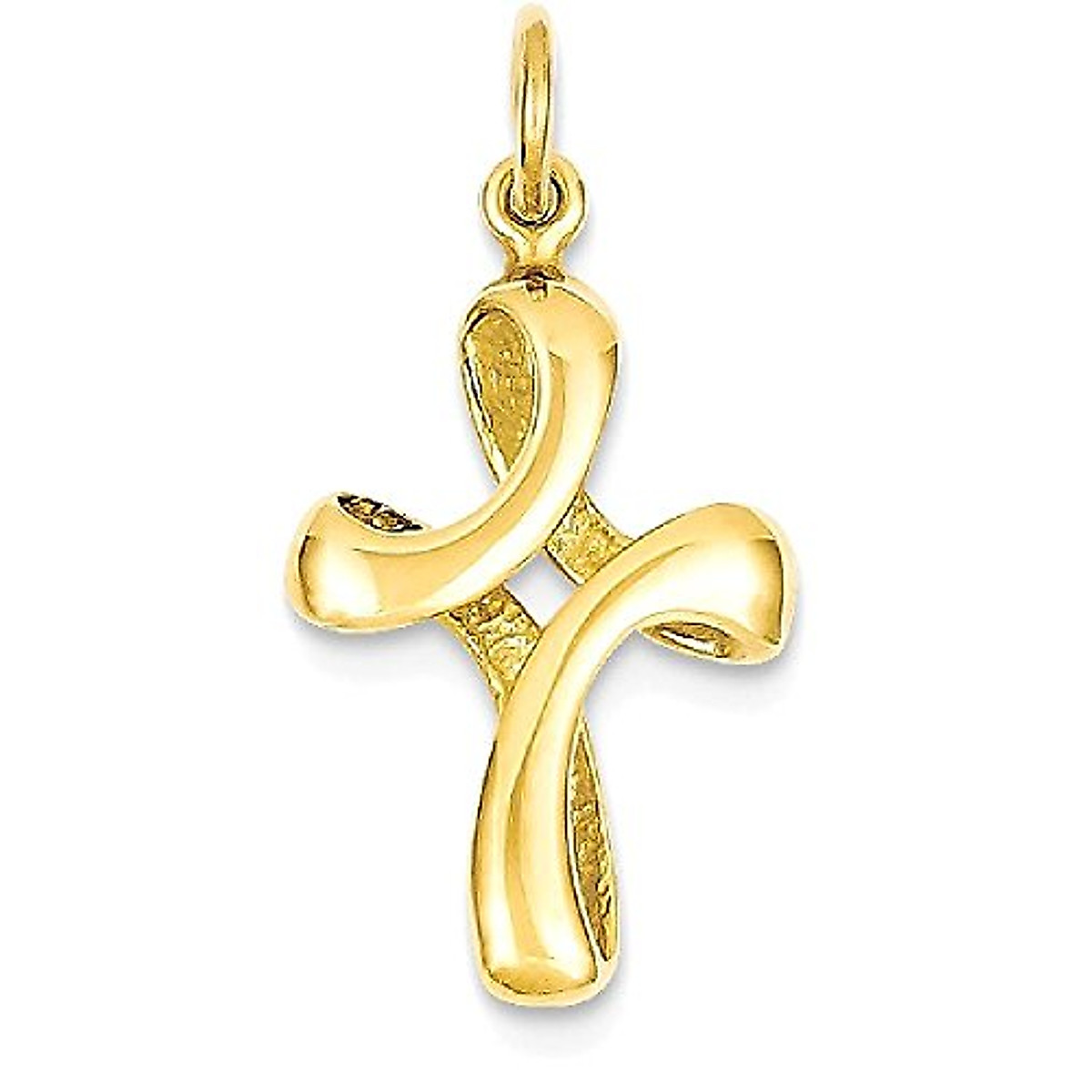 IceCarats 14K Yellow Gold Holy Cross Necklace Religious Pendant Jesus Christ Charm Only