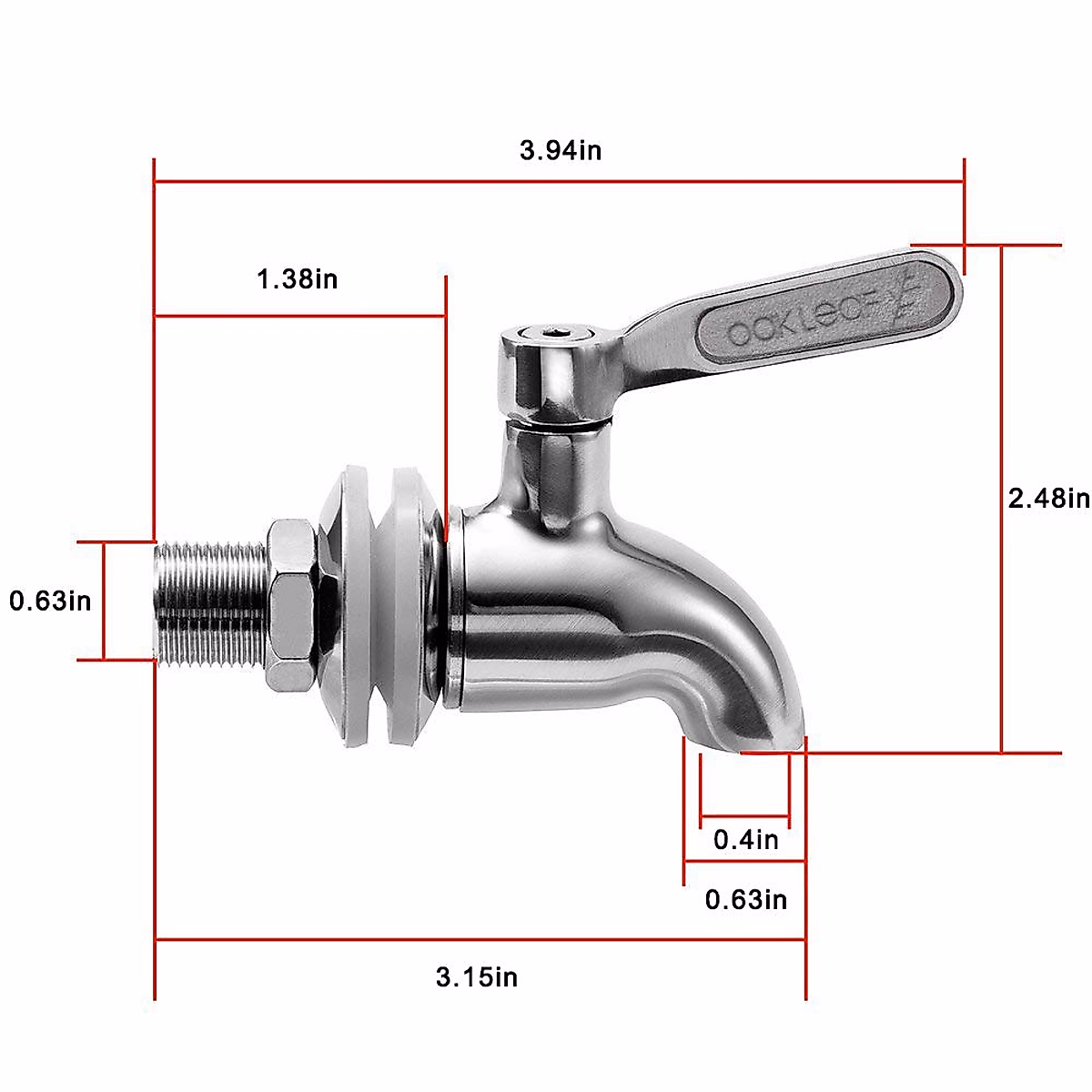 Beverage Dispenser Replacement Spigot,Oak Leaf Stainless Steel Spigot Polished Finished, Dispenser Replacement Faucet