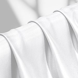 vveiiye Satin Fabric 1 Yard 60" Wide Soft Silky Charmeuse Satin Fabric by The Yard Soild Fabric for Wedding Dress, Sewing, Crafts, Party Decorations, Backdrop, White