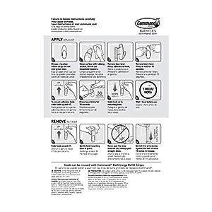 Command Bath Large Towel Hook Value Pack, Clear Frosted, 3-Large Hooks, 3-Water-Resistant Strips, Organize Damage-Free