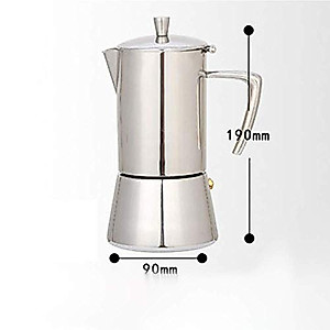 VBNCUUIOPO 300ML 6-cup Stainless Steel Stovetop Moka Espresso Maker Percolator Moka Pot Wide Bottom Home Hand Coffee Tea Pot Kettle for Gas Electric and Ceramic Stovetops Tea making