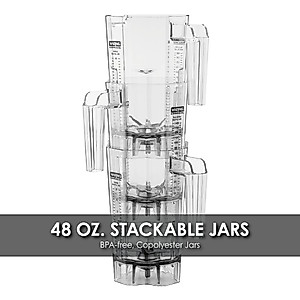 Waring Commercial TBB145 TORQ 2 Horsepower Blender, 2 Speed Toggle Switch Controls, with 48 oz. BPA Free Container, 120V, 5-15 Phase Plug, 9 x 15.75 x 11.5 inches, Multicolor