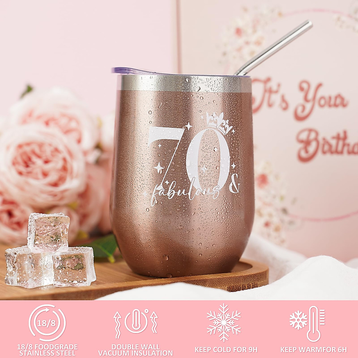 Birthday Gifts for Women, 70th Fabulous Spa Gift Baskets Set for Mom Wife Grandma Best Friends Sister Her, Unique Thank You Gifts Bulk Birthday Decorations Idea Gifts for Women Who Have Everything