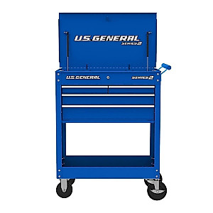 HFT Roller Cart Tool Cabinet Storage Chest Box Glossy 4 Drawer 580 Lb. Capacity - Blue