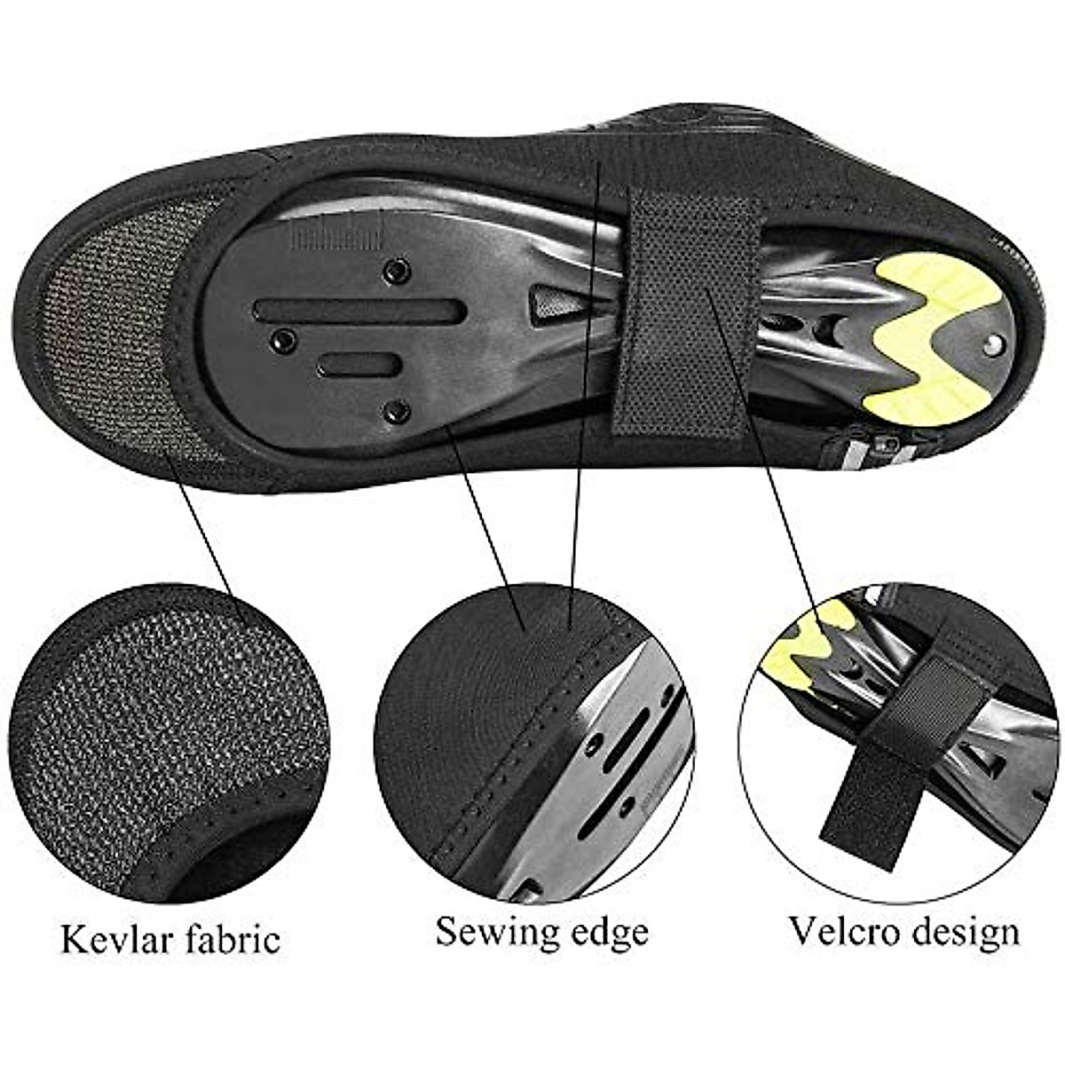 Cycling Shoe Covers Waterproof Cycling Shoe Covers, Thermal Warm Bike Overshoes with Reflective Strip, Waterproof Windproof Cycling Shoe-Covers for MTB Road Bike Booties Unisex (Size : L)