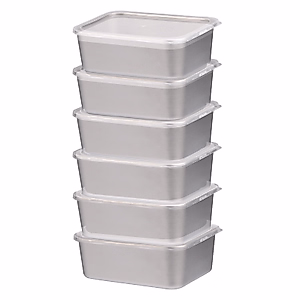 Wensdr 6 Pack Pizza Dough Proofing Box with Lid,Stackable Stainless Steel Pizza Dough Proofing Containers,Homemade Dough Proofing Box,Pizza Dough Box,Pizza Proofing Box,Bread Proofing Box