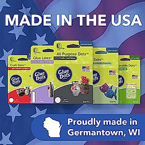 Glue Dots 38165AMZ Double-Sided, 3 Pack, 1/2'', Clear, 600 Total Dots, Craft Roll 3-Pack, 3 Count