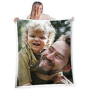 FrameStory Custom Blanket Photos and Text, Fully Customizable with Your Pictures and Message, Soft Smooth Fleece Throw, 50" x 60"