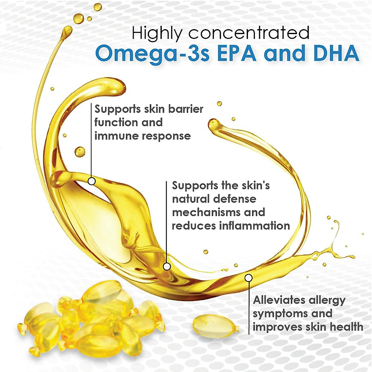 Omega-Caps High Potency Snip Tips for Medium to Large Breeds-Vet Formulated for Healthy Radiant Skin & Coat. Contains Omega 3 for Joint & Immune System Support, Easy to Dose Soft Gel Capsules 250 CT.