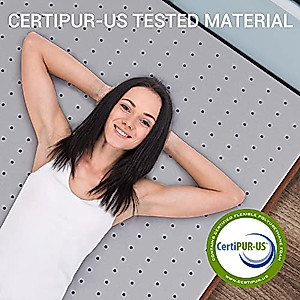 Maxzzz 3 Inch Memory Foam Mattress Topper Full Size, Bamboo Bed Mattress Topper, Ventilated Mattress Pad CertiPUR-US Certified Plush