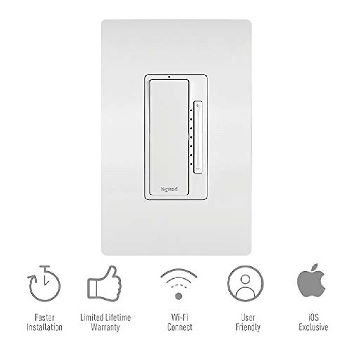 Legrand, Smart Dimmer Switch, Apple Homekit, Remote Accessory, Quick Setup On iOS (iPhone or iPad), No Hub Required, HKRL60, Requires HKRL50WH to Operate