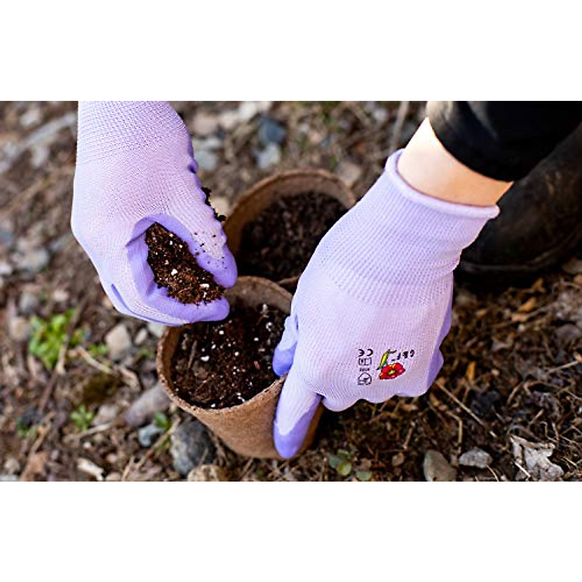 6 Pairs Women Gardening Gloves with Micro-Foam Coating - Garden Gloves Texture Grip - Working Gloves For Weeding, Digging, Raking and Pruning, Large, Assorted color