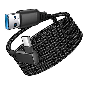 USB to Type C Cable Compatible with Oculus Quest 2 VR Headset Braided Data Transfer Cord Black 5m