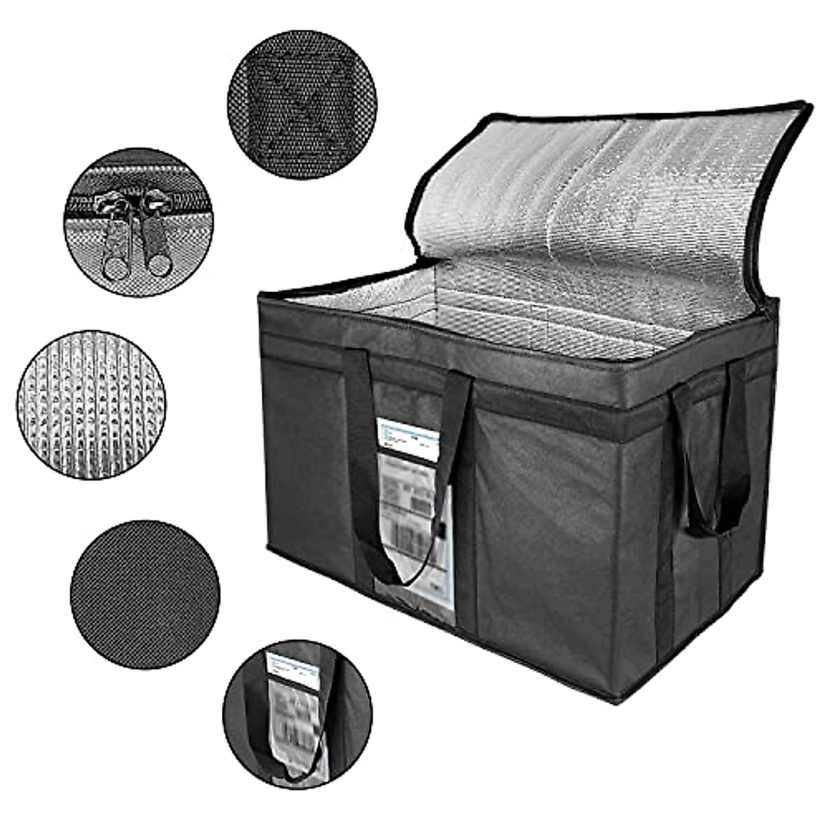 XXX-Large Insulated Collapsible Cooler Bags with Zipper Closure,Reusable Grocery Shopping Bags Keep Food Hot or Cold