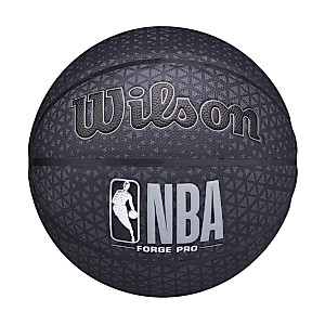 WILSON NBA Forge Series Indoor/Outdoor Basketball - Forge Pro, Black, Size 7 - 29.5"