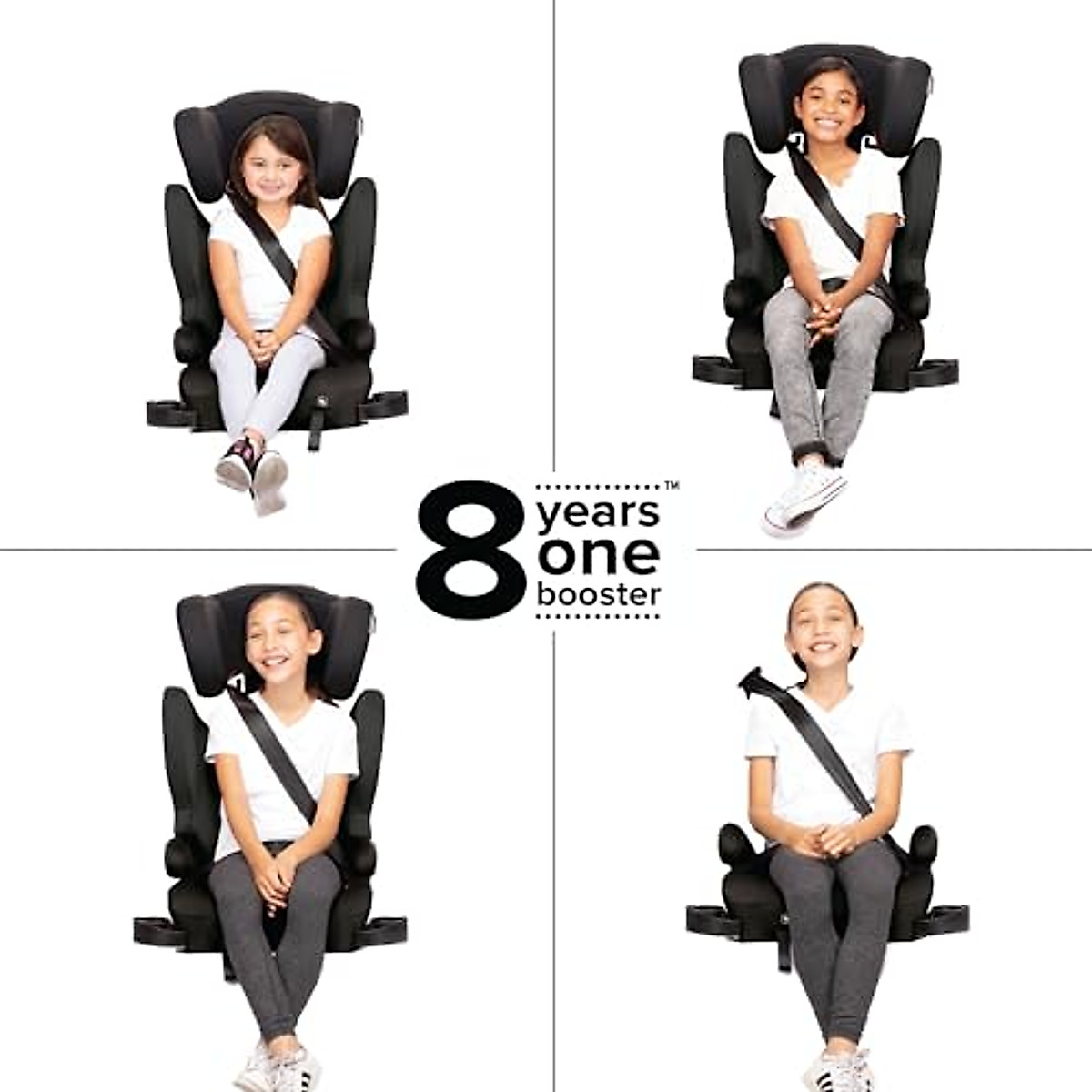 Diono Cambria 2 XL, Dual Latch Connectors, 2-in-1 Belt Positioning Booster Seat, High-Back to Backless Booster, Space and Room to Grow, 7 Headrest Positions, 8 Years 1 Booster Seat, Black