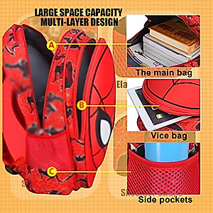 Licputalch Kids School Backpack for Kids Boys Girls, Waterproof Red Backpack for 4-6-8-10-12