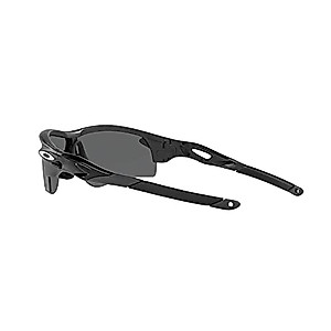 Oakley Men's OO9206 Radarlock Path Low Bridge Fit Rectangular Sunglasses, Hi Res Carbon/Prizm Black Polarized, 38 mm