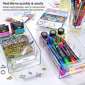 Arteza Desk Drawer Organizer, Multipurpose 12-Drawer Cabinet for Makeup Storage, Tools, and Art Supplies, 9.21in x 16.22in x 12.79in