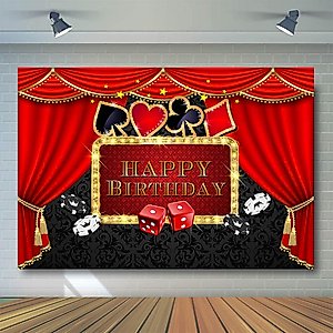 COMOPHOTO Casino Party Background Poker Las Vegas Party Birthday Theme Casino Night Photography Backdrop Decorations Props