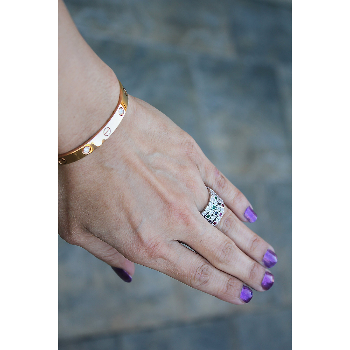 Oxford Diamond Co Antique Style Simulated Ruby & CZ Stackable Eternity Band .925 Sterling Silver Ring Sizes 7