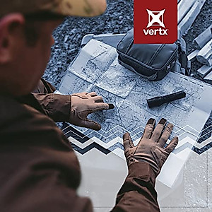 Vertx Mens Gloves, Breathable, Touch Screen Compatible Leather Palm, Removable Index Finger, Black, Medium