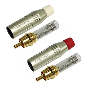 4.5 Foot RCA Cable Pair - Gotham GAC-4/1 (Black) Star-Quad Audio Interconnect Cable with Amphenol ACPR Die-Cast, Gold Plated RCA Connectors - Directional