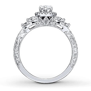 Molioaki 1-3/8 Carat (ctw) D-VVS1 moissanite engagement rings for women Platinum Plated Silver moissanite rings-Y-5