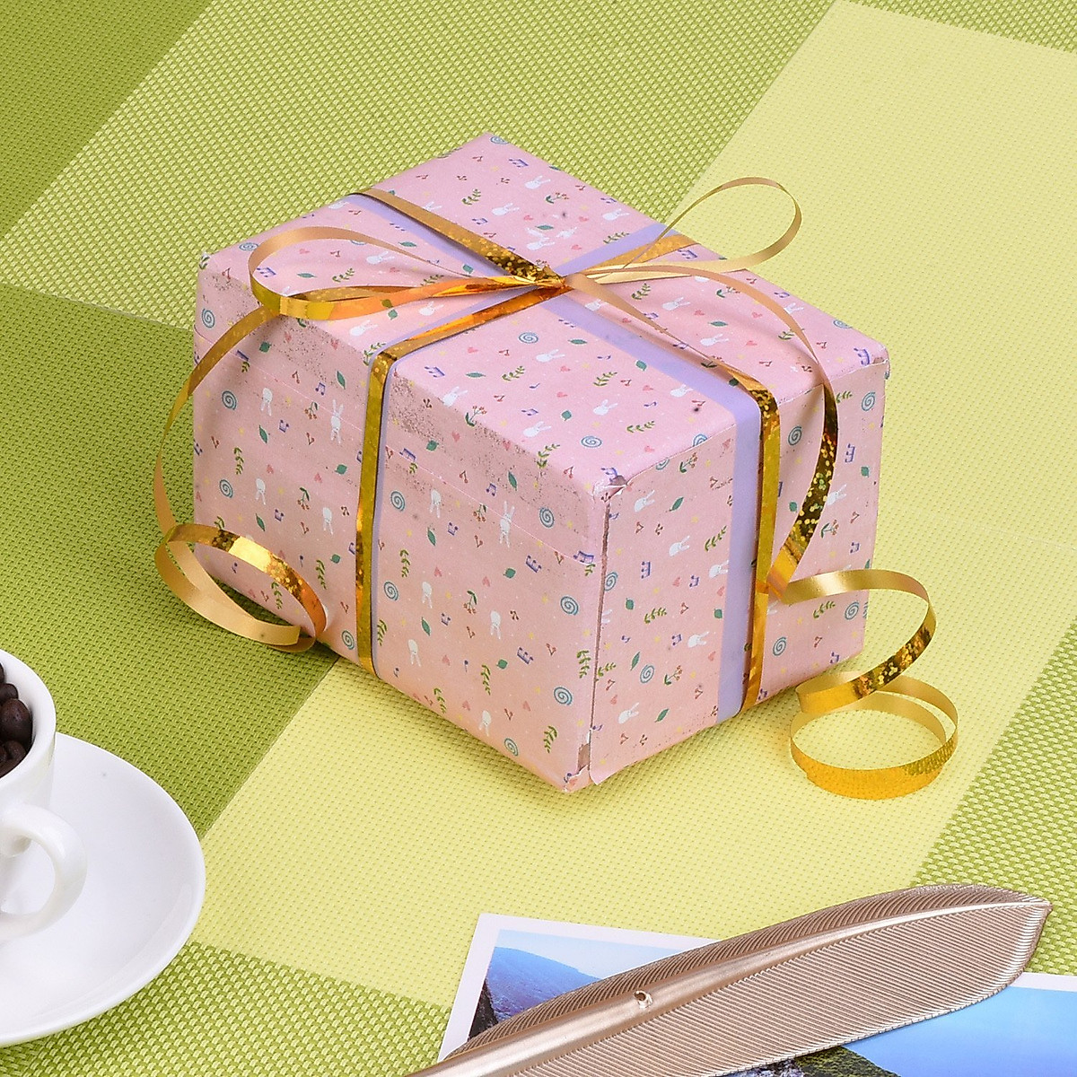 HONBAY Pack of 6 Mix Color Crimped Rugby Shape Balloon Ribbon Roll Gift String Wrap Ribbon