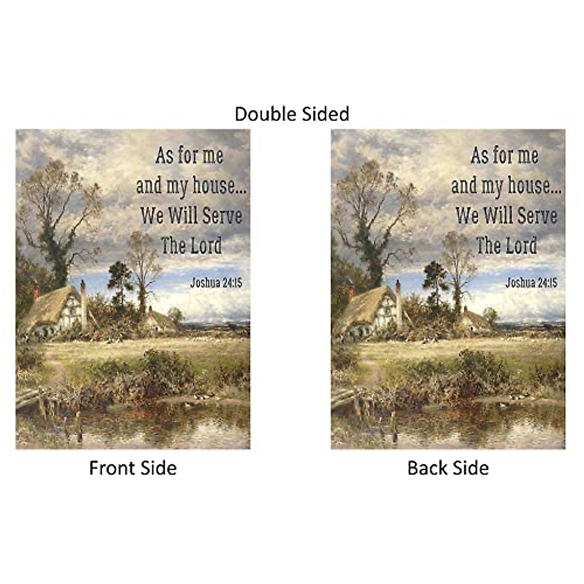 Double Sided Religious Garden Flag - As For Me And My House - We Will Serve The Lord - Inspirational Bible Verse Joshua 24:15 - Decorative Outdoor Christian Faith Flags - Yard Decor by Jolly Jon