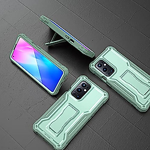 ExoGuard for OnePlus 9 Pro Case, Rubber Shockproof Full-Body Cover Case Built-in Screen Protector and Kickstand Compatible with OnePlus 9 Pro Phone (Green)