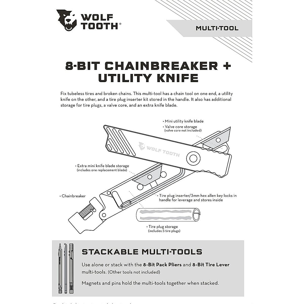 Wolf Tooth 8-Bit Chainbreaker + Utility Knife Multi-Tool