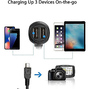 Dash Cam Charger, Dosili car Dash cam USB Power Cord, Micro USB & Mini USB Cable, for Dash Camera and GPS Charger Power Cord（11.5ft）