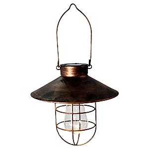 Solar Lantern Lights, Vintage Style LED Tungsten Lantern with Hook., Outdoor Hanging Solar Lantern for Home Hotel Garden Yard Patio Decor