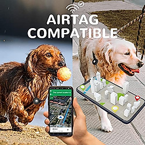 Airtag Holder for Dog Collar, CAISATEQ Silicone Protective Case Holder for 0.8-1.2inch Pet Dog Cat Tracker Case Compatible with Apple AirTag