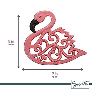 Cast Iron Pink Flamingo Trivets for Hot Dishes
