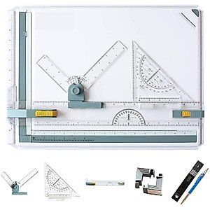 Frylr Inch A3 Drawing Board Drafting Table Multifunctional Drawing Board Table with Clear Rule Parallel Motion and Angle Adjustable Measuring System